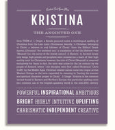 Kristina Personalized Name Meaning Art Prints – Name Stories