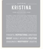 Kristina Personalized Name Meaning Art Prints – Name Stories
