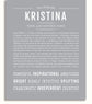 Kristina Personalized Name Meaning Art Prints – Name Stories