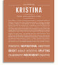 Kristina Personalized Name Meaning Art Prints – Name Stories