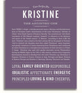 Kristine Personalized Name Meaning Art Prints – Name Stories