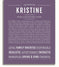 Kristine Personalized Name Meaning Art Prints – Name Stories