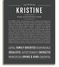Kristine | Name Art Print – Name Stories