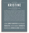 Kristine Personalized Name Meaning Art Prints – Name Stories
