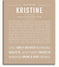 Kristine Personalized Name Meaning Art Prints – Name Stories