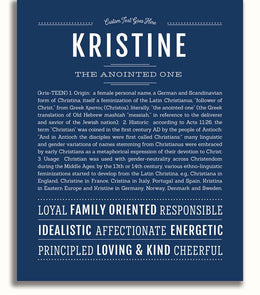 Kristine | Name Art Print – Name Stories