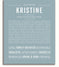 Kristine Personalized Name Meaning Art Prints – Name Stories