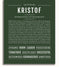 Kristof Personalized Name Meaning Art Prints – Name Stories