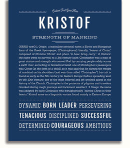 Kristof | Name Art Print – Name Stories