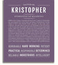 Kristopher Personalized Name Meaning Art Prints – Name Stories