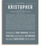 Kristopher Personalized Name Meaning Art Prints – Name Stories