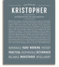 Kristopher Personalized Name Meaning Art Prints – Name Stories