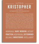 Kristopher Personalized Name Meaning Art Prints – Name Stories