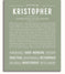 Kristopher Personalized Name Meaning Art Prints – Name Stories