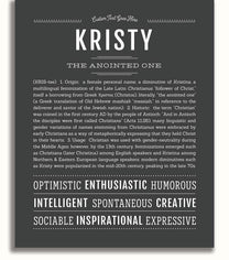 Kristy | Name Art Print – Name Stories