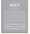 Kristy Personalized Name Meaning Art Prints – Name Stories