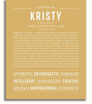 Kristy Personalized Name Meaning Art Prints – Name Stories