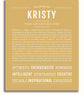 Kristy Personalized Name Meaning Art Prints – Name Stories