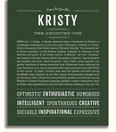 Kristy Personalized Name Meaning Art Prints – Name Stories