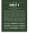 Kristy Personalized Name Meaning Art Prints – Name Stories