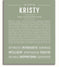 Kristy Personalized Name Meaning Art Prints – Name Stories