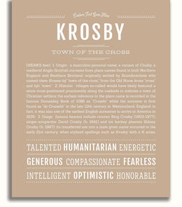 Krosby | Name Art Print – Name Stories