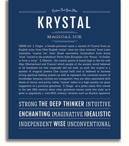 Krystal | Name Art Print – Name Stories