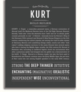 Kurt Personalized Name Meaning Art Prints – Name Stories