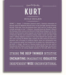 Kurt Personalized Name Meaning Art Prints – Name Stories