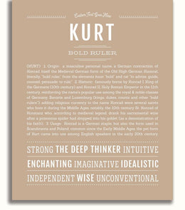 Kurt Personalized Name Meaning Art Prints – Name Stories