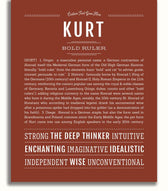 Kurt Personalized Name Meaning Art Prints – Name Stories