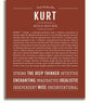 Kurt Personalized Name Meaning Art Prints – Name Stories