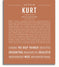 Kurt Personalized Name Meaning Art Prints – Name Stories