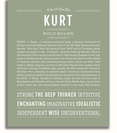 Kurt Personalized Name Meaning Art Prints – Name Stories