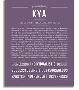 Kya Personalized Name Meaning Art Prints – Name Stories