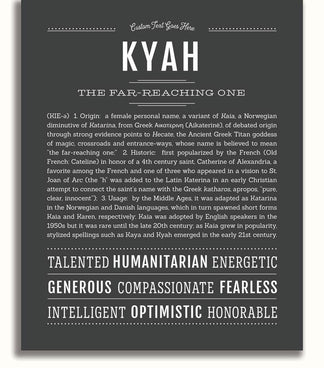 Kyah | Name Art Print – Name Stories
