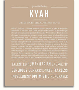 Kyah | Name Art Print – Name Stories