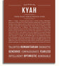 Kyah Personalized Name Meaning Art Prints – Name Stories