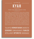 Kyah Personalized Name Meaning Art Prints – Name Stories