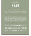 Kyah | Name Art Print – Name Stories