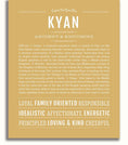 Kyan Personalized Name Meaning Art Prints – Name Stories