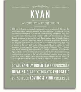 Kyan | Name Art Print – Name Stories