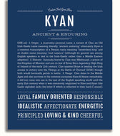 Kyan Personalized Name Meaning Art Prints – Name Stories