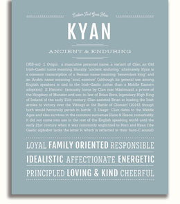 Kyan | Name Art Print – Name Stories