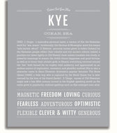 Kye Personalized Name Meaning Art Prints – Name Stories