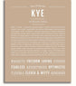Kye Personalized Name Meaning Art Prints – Name Stories