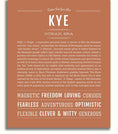 Kye Personalized Name Meaning Art Prints – Name Stories