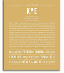 Kye Personalized Name Meaning Art Prints – Name Stories