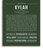 Kylah Personalized Name Meaning Art Prints – Name Stories