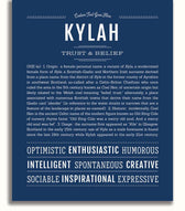 Kylah Personalized Name Meaning Art Prints – Name Stories